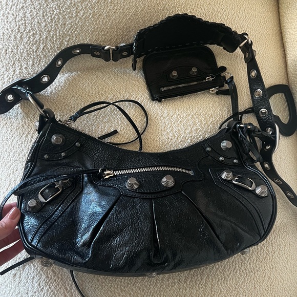 Balenciaga | Bags | Balenciaga Cagole Studded Texture Leather Bag ...